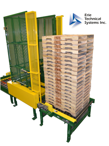 Automated Pallet Stacker for Conveyors - Erie Technical Systems, Inc.